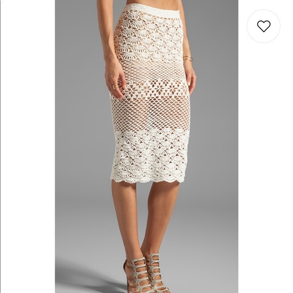 LF | Skirts | Lf Millay Cream Crochet Midi Skirt | Poshmark